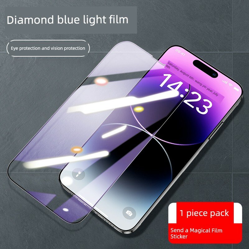 Защитное стекло для iPhone 14 Plus с 9D кромкой, анти-усталость, 1 шт.