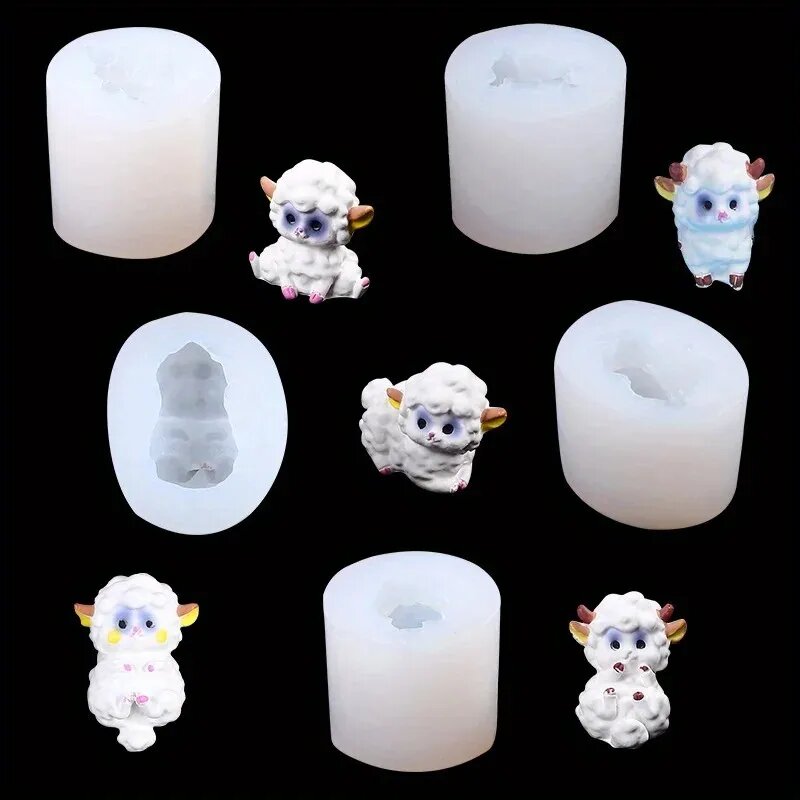 Силиконовая форма для свечей 3D овечка 5pcs