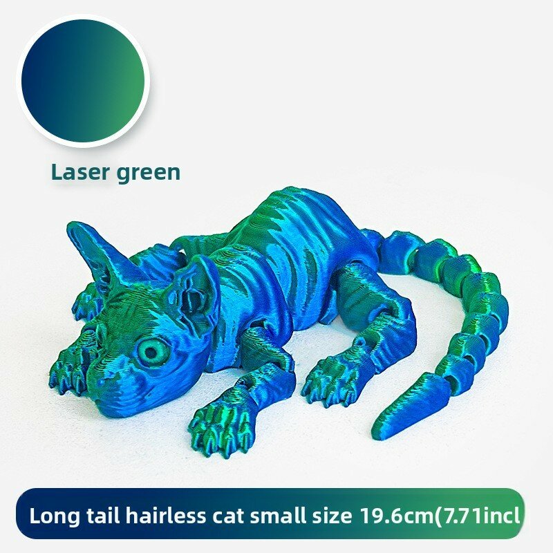 3d плакат кот украшение с многоцветочной отделкой для дома и детского подарка лазер зеленый 19.6 см