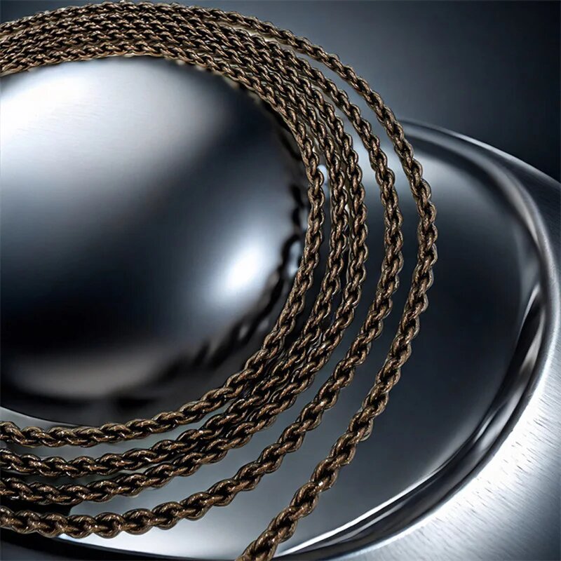 Кабель для наушников 4-жильный плетеный медный 7N бронза 100 жил 10 м