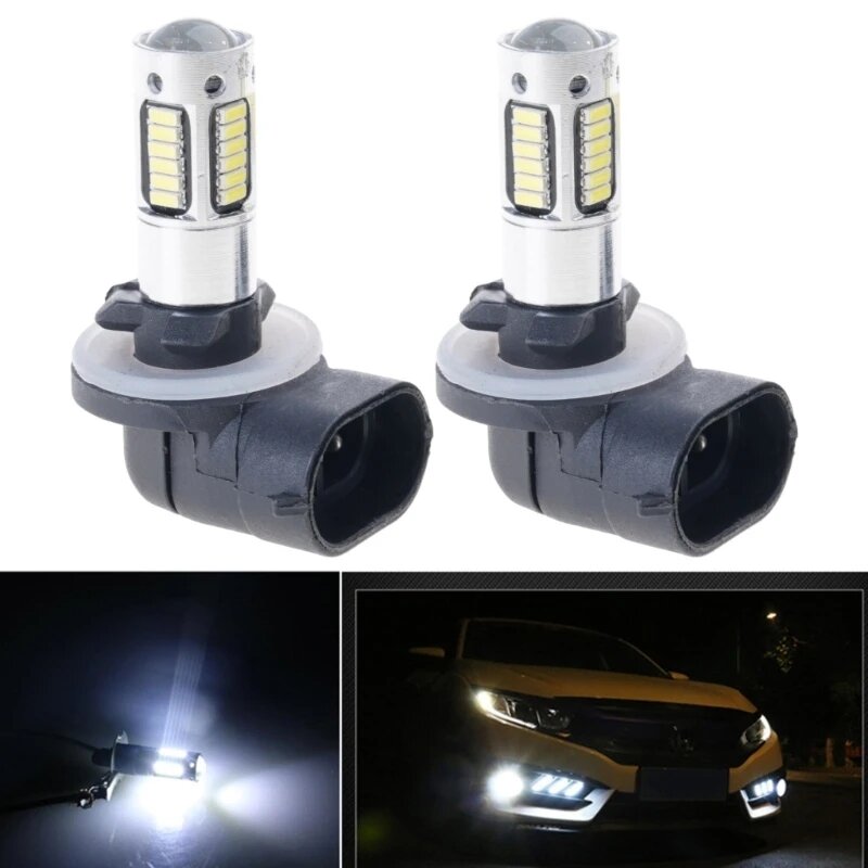 2 шт. 6500K белые DRL лампы 30SMD 4014 881 880 H27 светодиодные сменные лампы для автомобильных противотуманных фар дневного