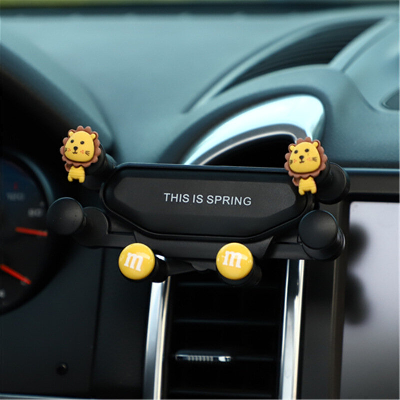 Держатель для телефона в виде мультяшного автомобиля, милый гравитационный держатель для телефона на вентиляционное отверстие автомобиля, креативный выдвижной держатель для телефона в машину.