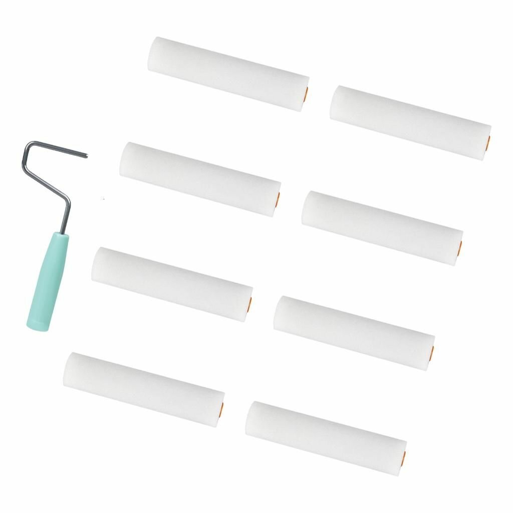 Набор поролоновых валиков для покраски стен 9 шт, 4 дюйма