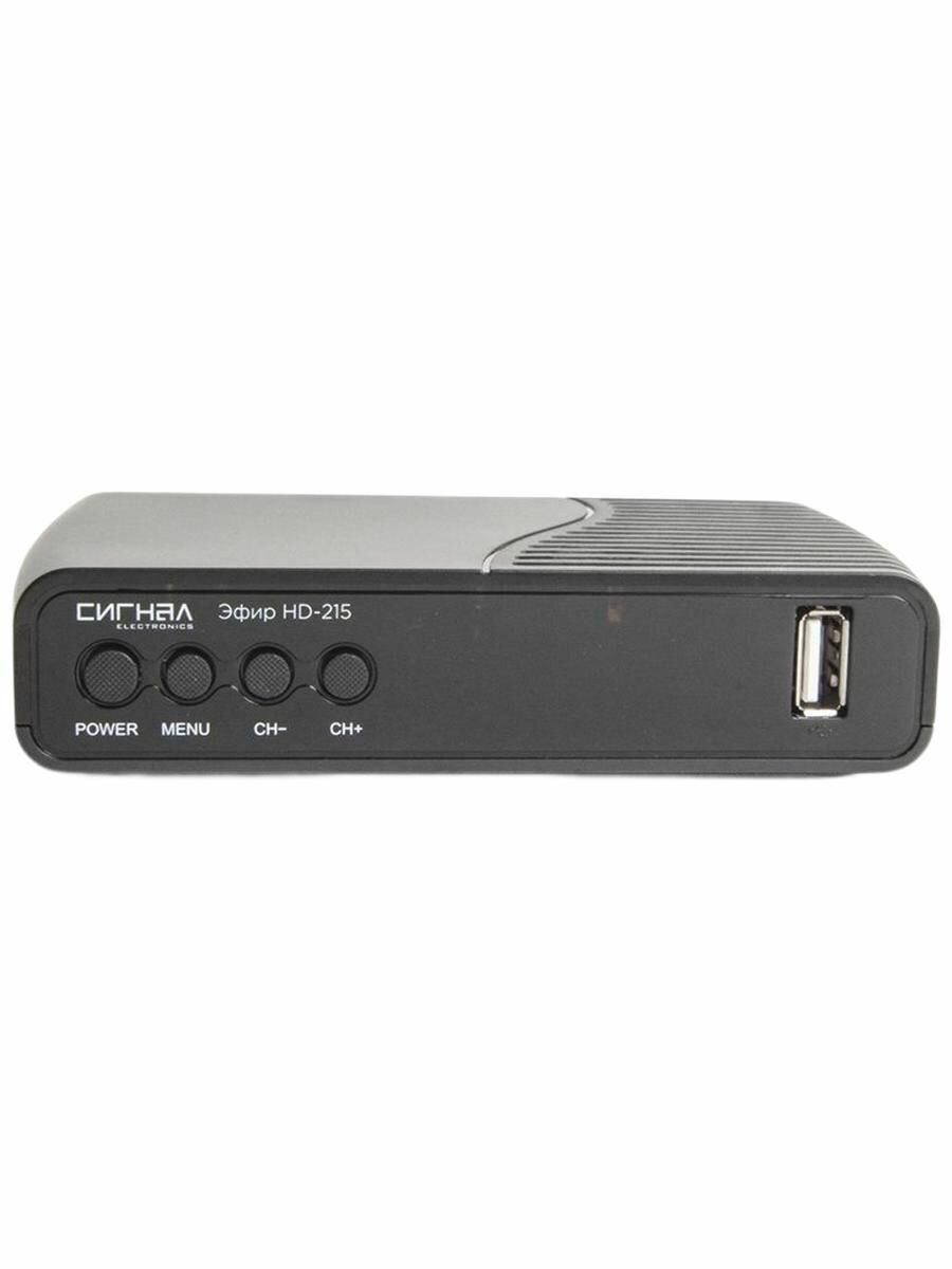 DVB-T2 ресивер Сигнал Эфир HD-215, пульт, дисплей, пластик