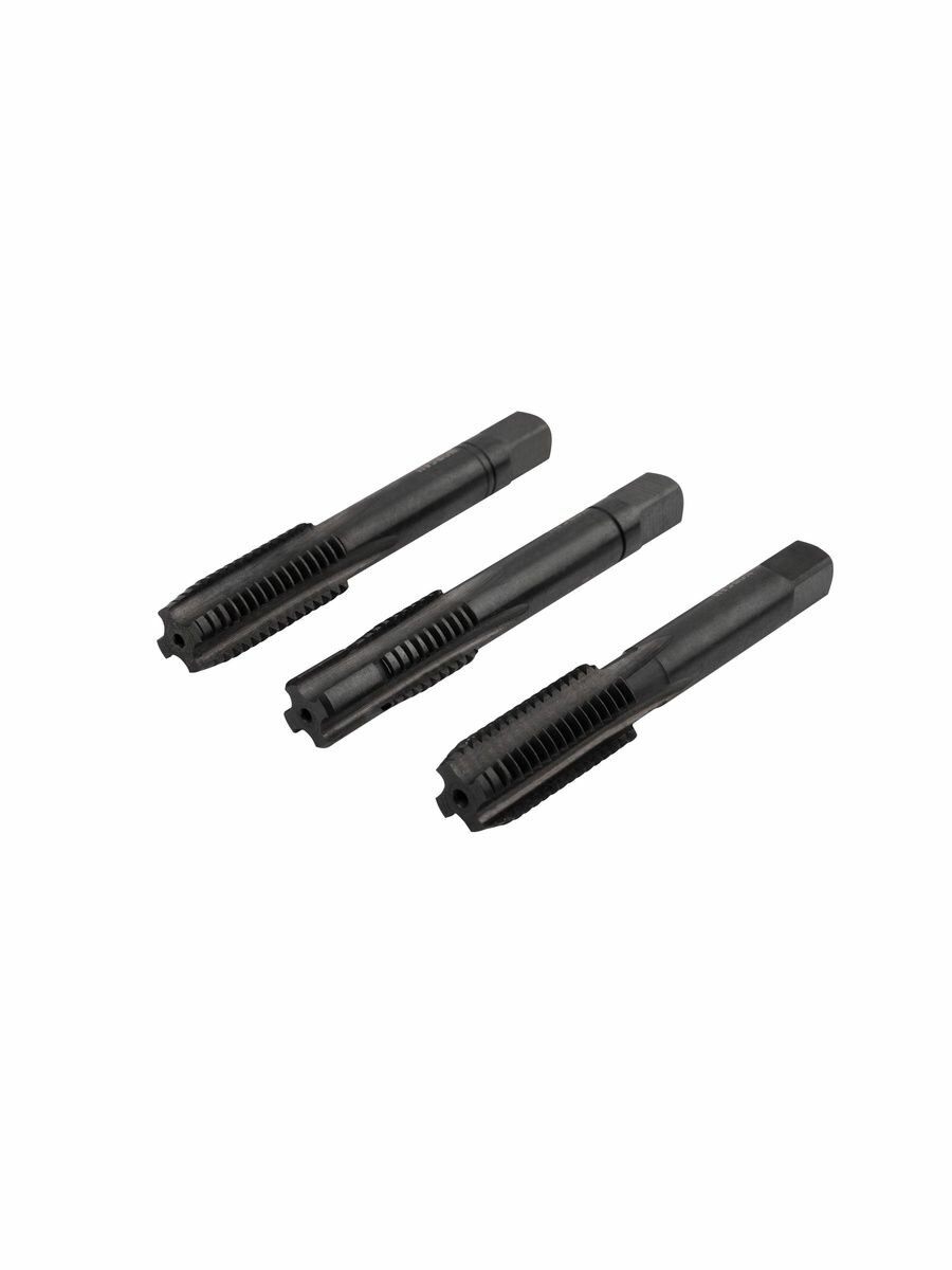Набор метчиков NORGAU Industrial M 12 из HSS-E (Co 5%), по стали, чугуну и цветным металлам, 3 предмета.