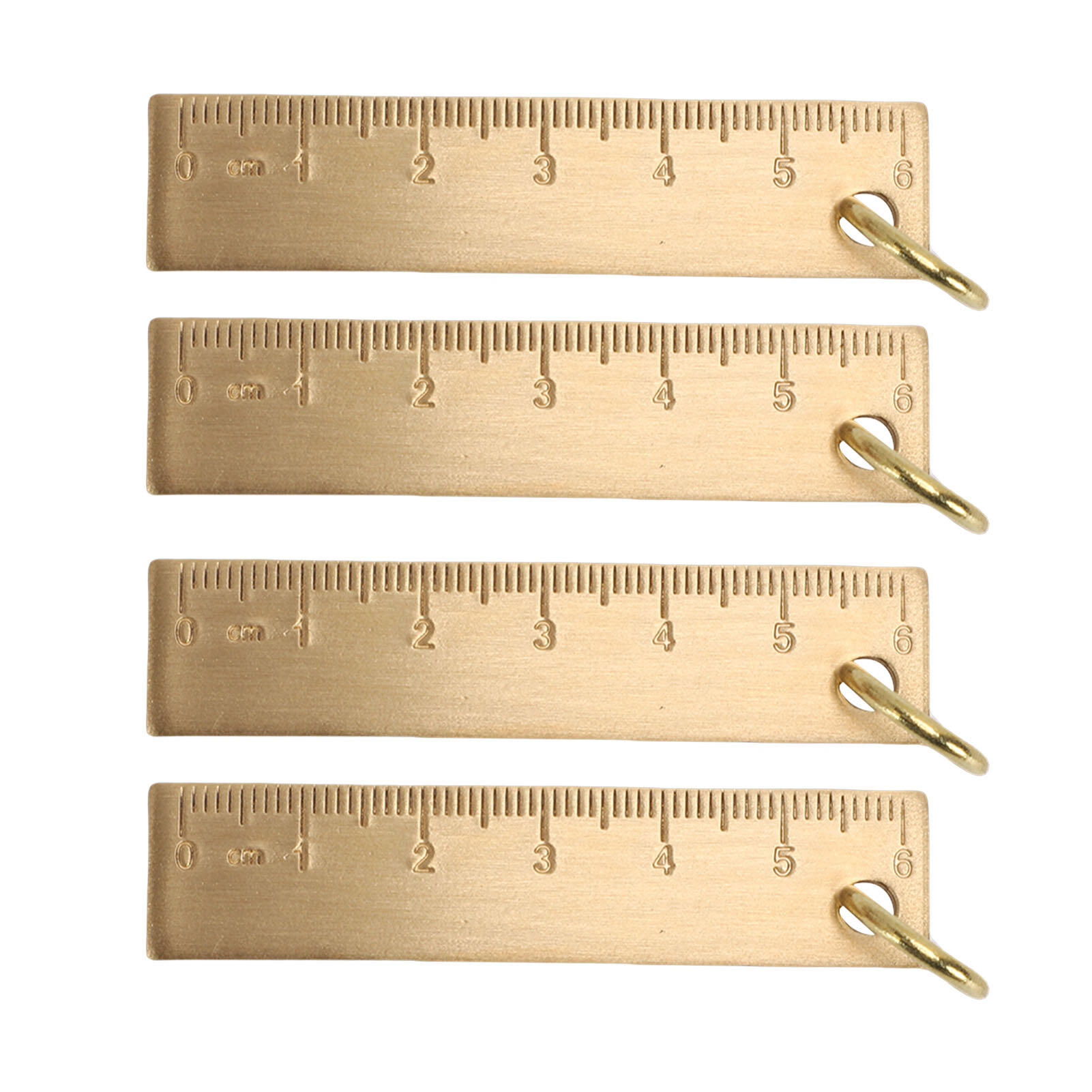 4 шт. маленькие линейки 6 см, латунные, толщиной 3 мм, прямые, для брелоков, для измерения и украшения.
