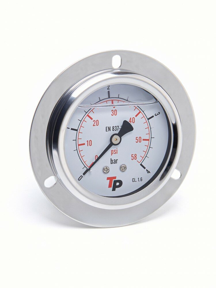 Манометр гидравлический виброустойчивый фланцевый D63 мм 0-4 bar 1/4BSP TP