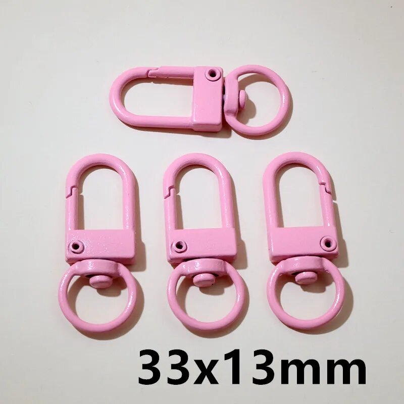 Защелкивающиеся карабины в форме замка, золото/серебро, набор из 10 штук Розовый, Z2-27