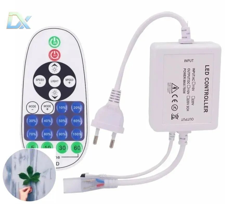 Диммер с ИК пультом для гибкого неона 220В 750Вт