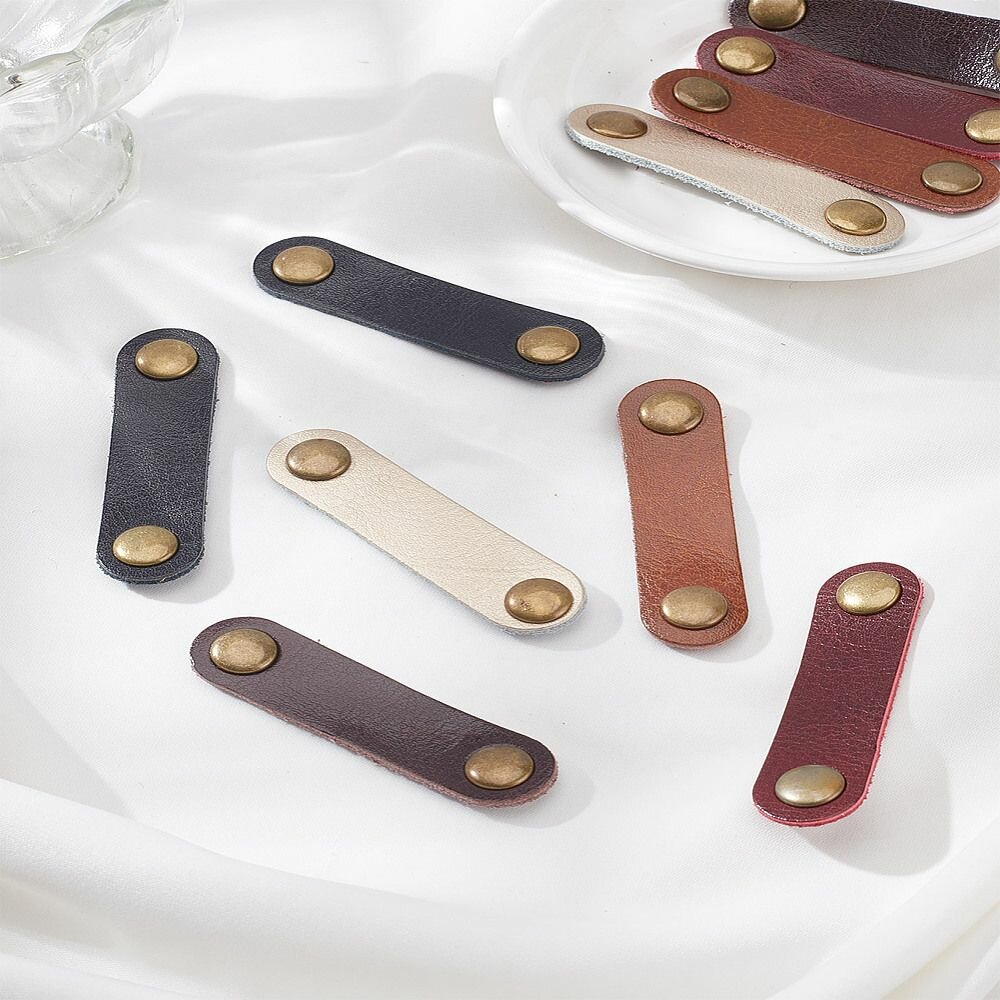 10 шт. 5 цветов, кожаные хомуты для укладки кабеля, USB-кабеля, провода наушников, разноцветные