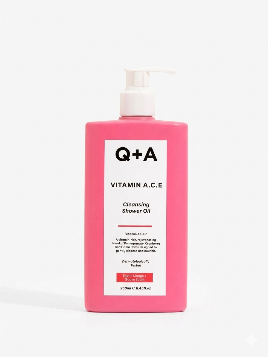 Масло для душа Q+A, увлажняющий и питательный эффект, для всех типов кожи