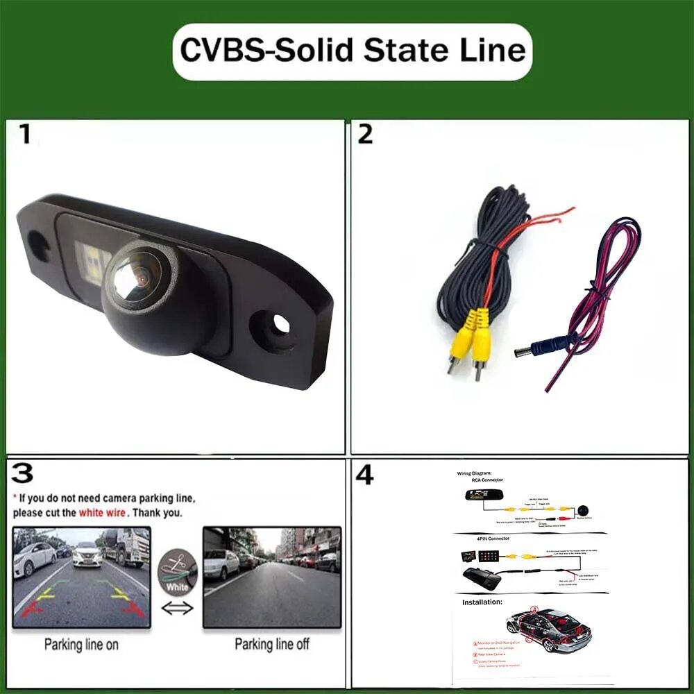 HD задняя камера CVBS Solid state rul для Volvo C70 V70 XC70 2008-2017