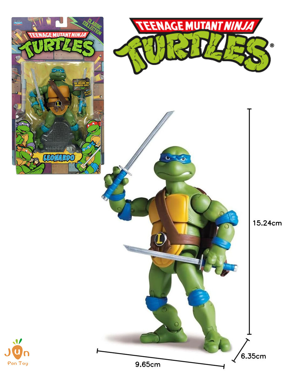 Мутанты Ниндзя Черепашки, Playmates Toys Teenage Mutant Ninja Turtles Leonardo / Детские шарнирные игрушки-модели персонажей аниме, Содержит модели оружия и другие неожиданные аксессуары