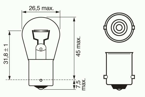 Лампа 12V P21W BA15s Longlife Daytime BOSCH