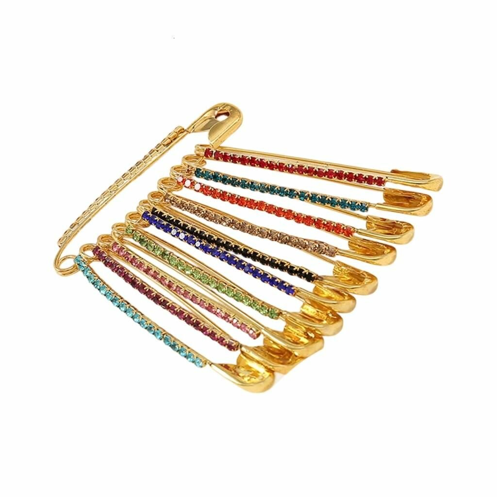 11 булавок на талии - бриллианты золотого цвета