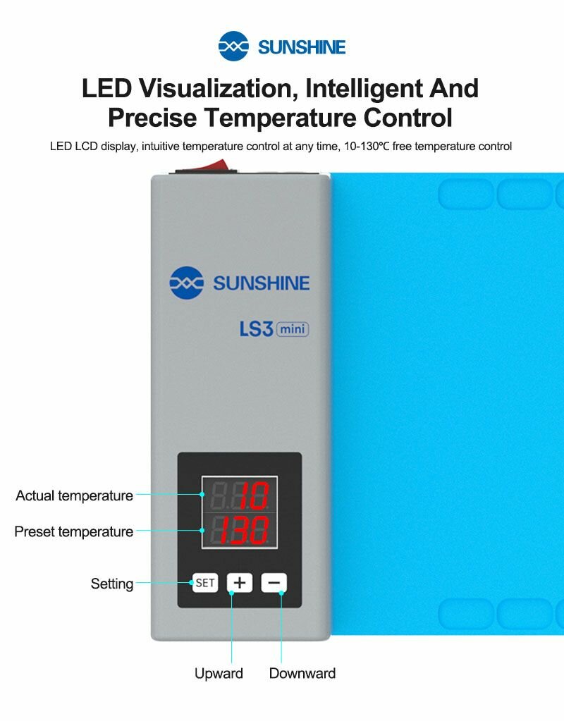 Термоковрик-сепаратор Sunshine LS3 Mini для снятия дисплеев и ЖК-экранов, нагревательный коврик для ремонта телефонов и планшетов