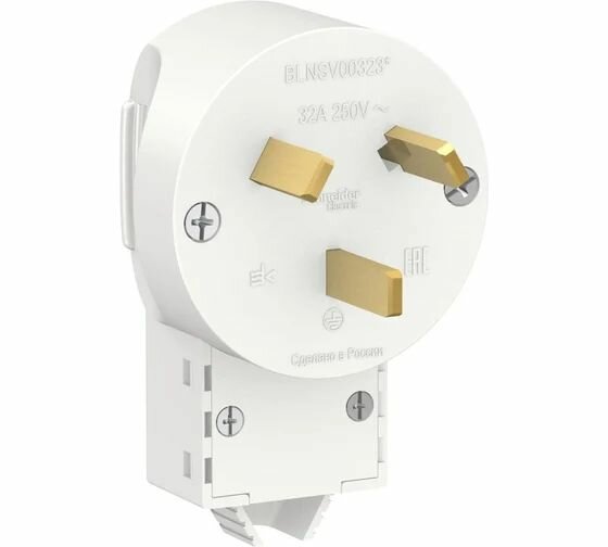 Вилка силовая СП Blanca 2P+E 32А 250В белый