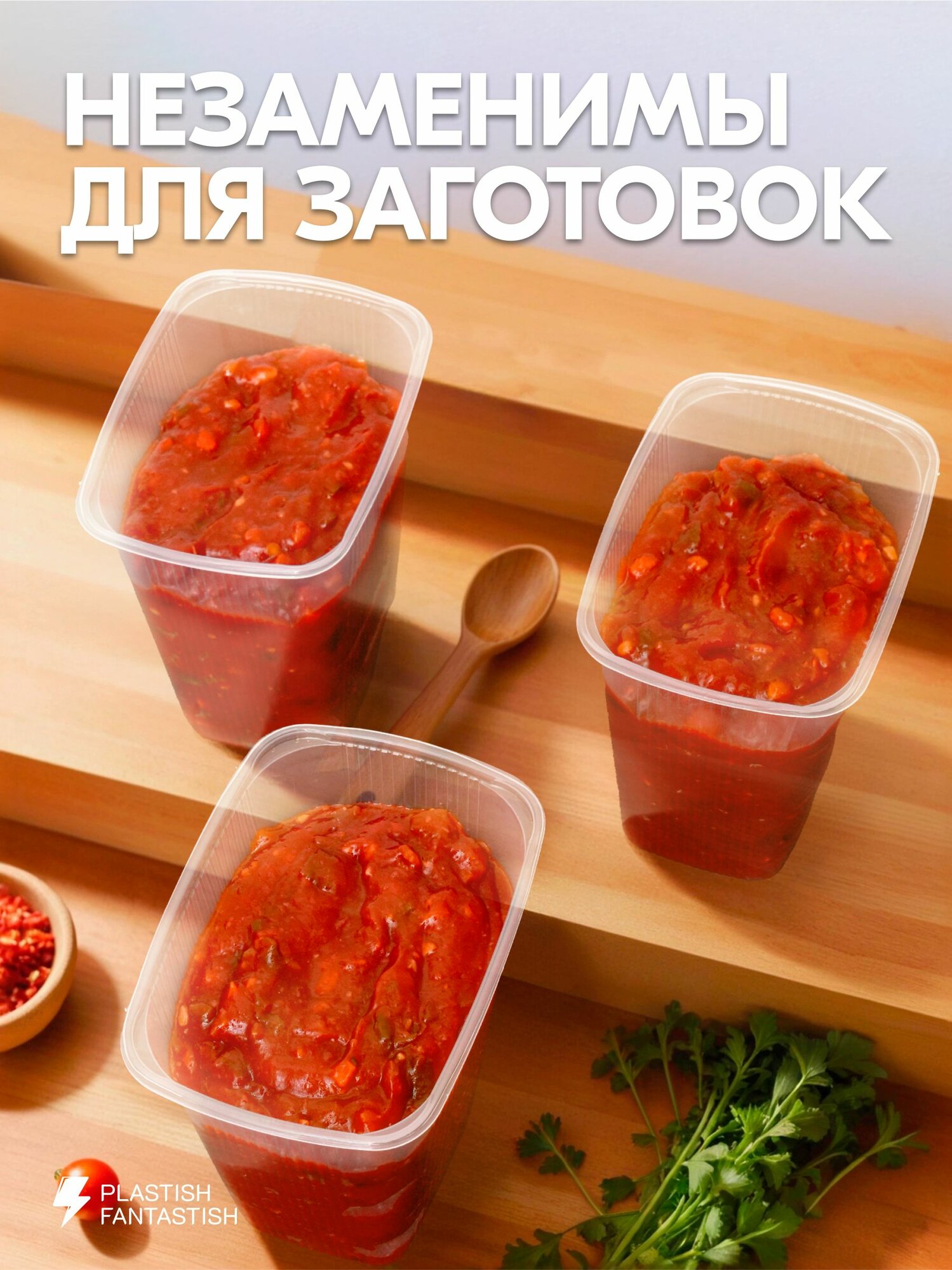 Контейнеры одноразовые с крышкой 500 мл 100 шт для еды и заморозки ягод, пластиковые