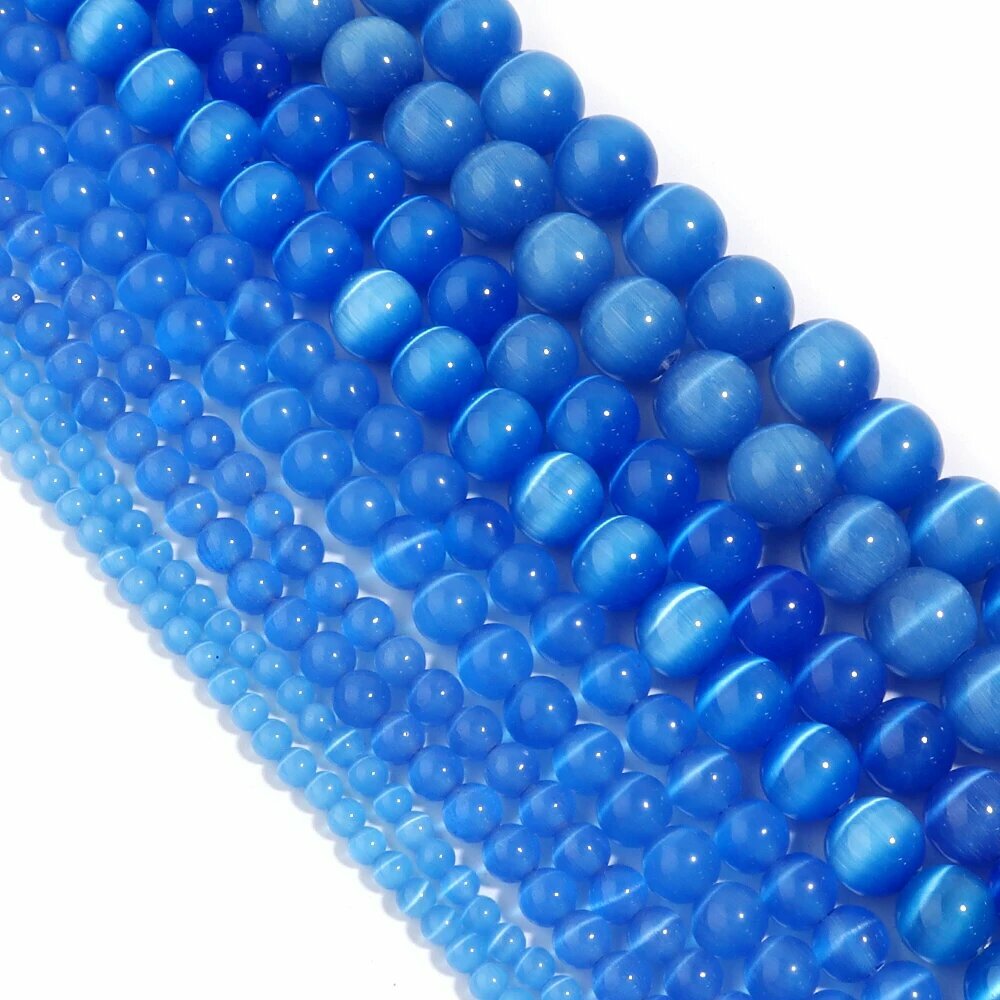 Натуральные каменные бусины тигровый глаз, аметист, агат, нефрит 4 6 8 Синий, 8mm, Blue Cat Eye5098