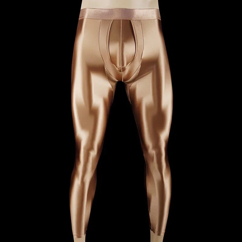 Мужское нижнее белье, сексуальные глянцевые гладкие колготки, зимние леггинсы, мужские блестящие термобрюки