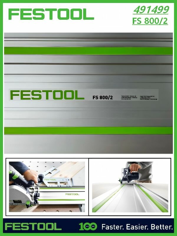 Festool 491499 FS 800/2 шина-направляющая 800мм для точного реза без сколов