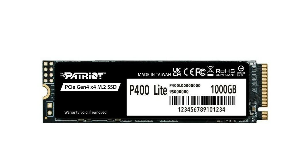 Накопитель SSD 1Tb M.2 2280 Patriot P400 Lite 3500/2700 NVMe PCIEx4 (P400LP1KGM28H)
