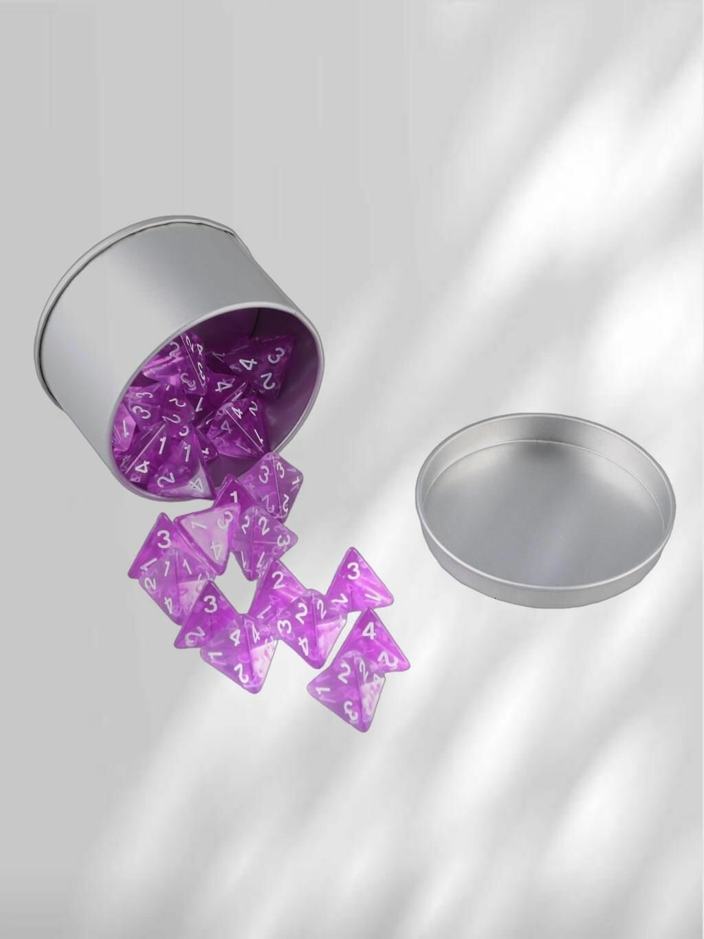 Прозрачные акриловые кубики с цифрами, 25 шт, Прозрачный фиолетовый