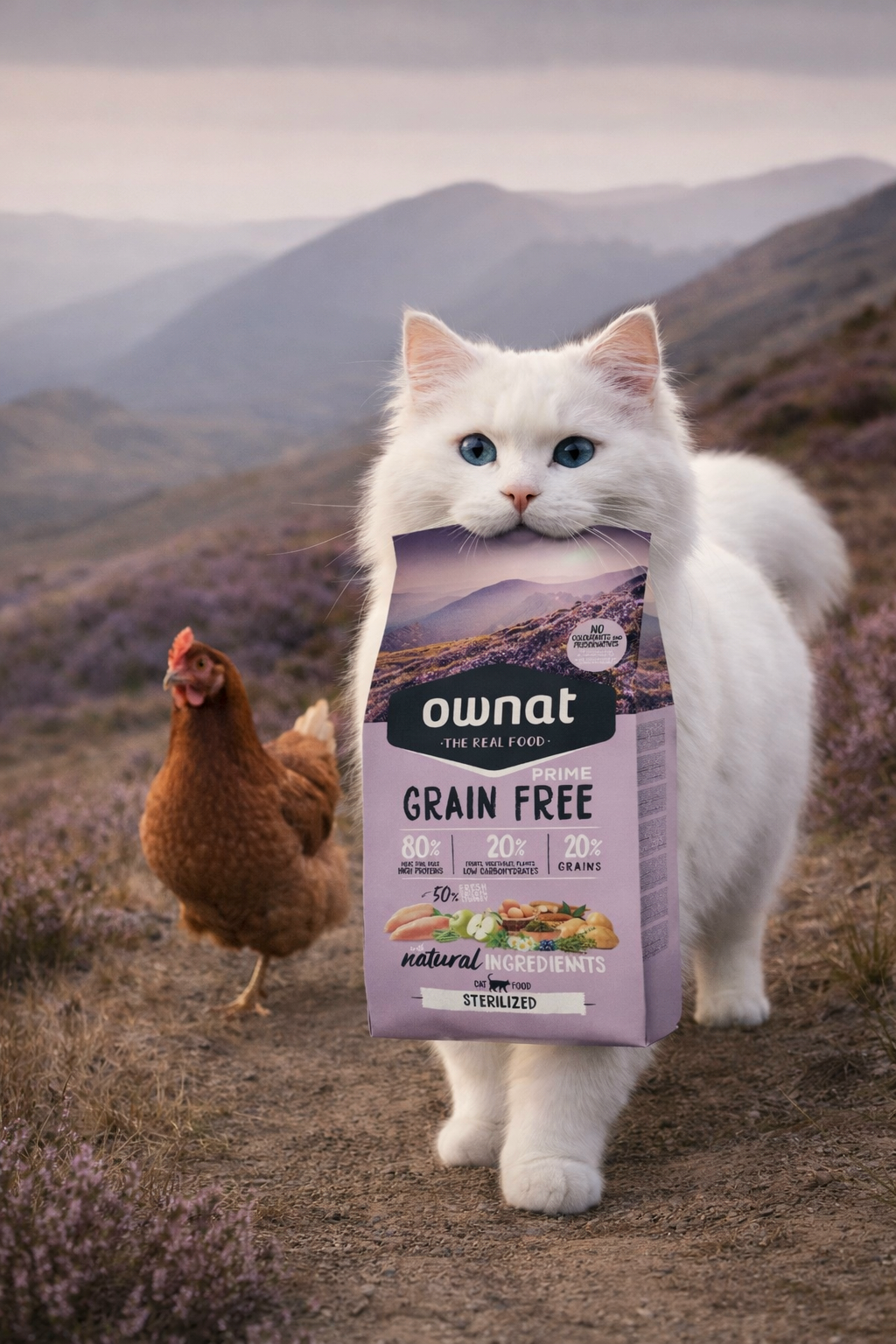 Ownat Adult Sterilized Grain Free Prime Сухой корм для стерилизованных кошек, с курицей и индейкой, 1 кг