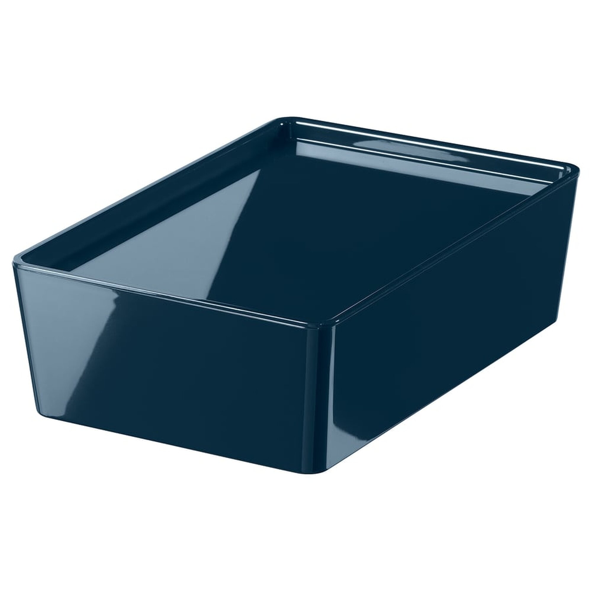 Контейнер с крышкой IKEA KUGGIS, цвет темно-синий, размер 18х26х8 см, 296.001.67