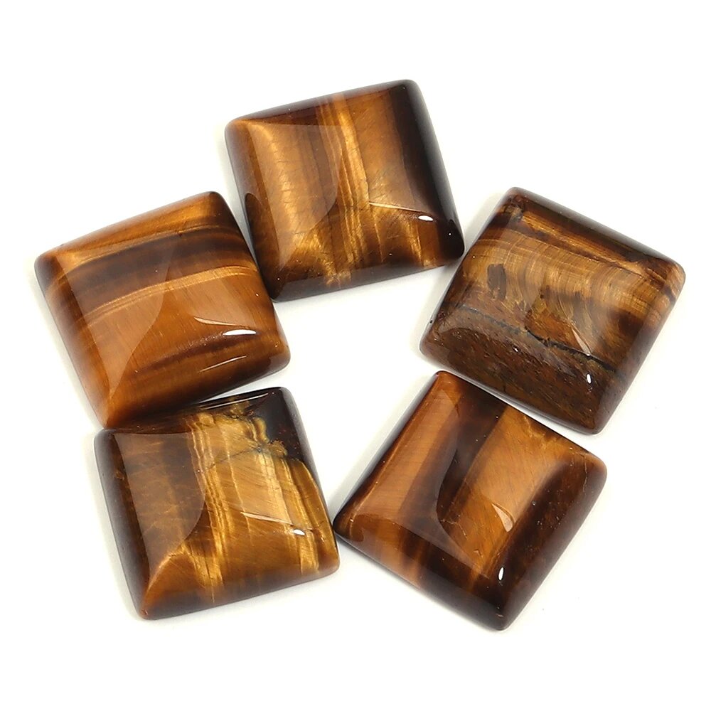 Кабошоны из натурального камня Xinyao 5 шт. Коричневый, yellow tiger eyes