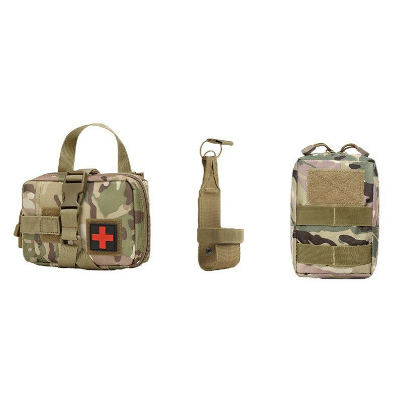 Поясная сумка EDC для поездок на работу, удобная многослойная сумка на молнии с системой MOLLE, кошелек для монет для активного отдыха, тактический камуфляж.