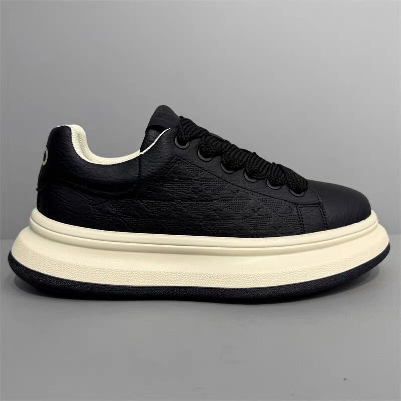 MOOCIE Мужские осенние новые кожаные кроссовки на толстой подошве, универсальные, модные, в стиле «папиных кроссовок», с оригинальным дизайном, в стиле ретро, повседневные. EU:44