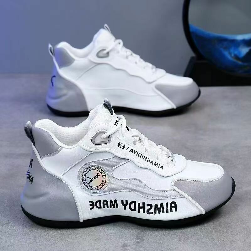 MOOCIE Новая весенне-осенняя парная обувь: стильные, повседневные, дышащие, с мягкой подошвой, кожаные, удлиняющие рост, массивные туфли с закрытой подошвой. EU:42