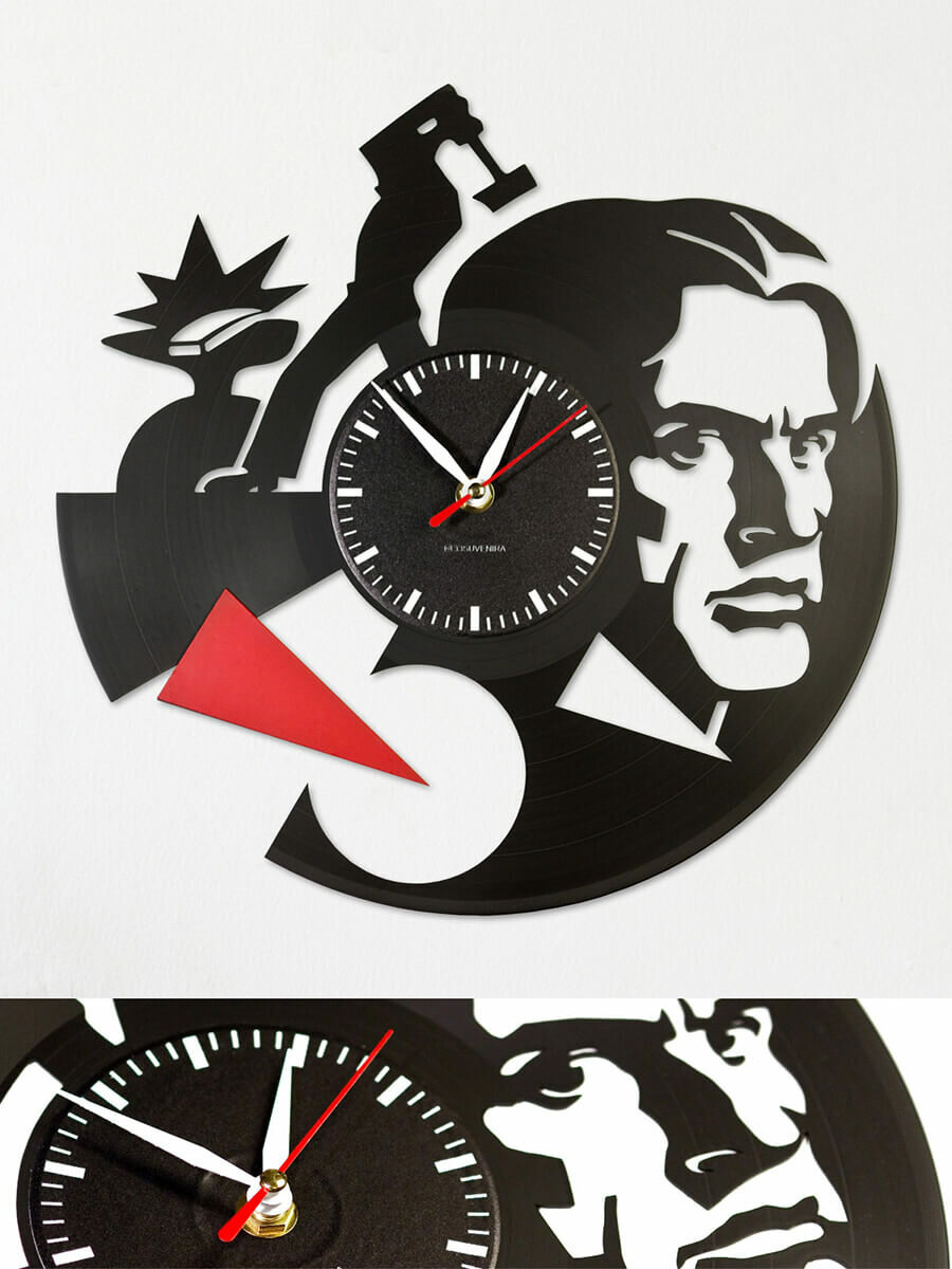 Часы настенные "Маяковский", виниловая пластинка, матовая поверхность, 30 см