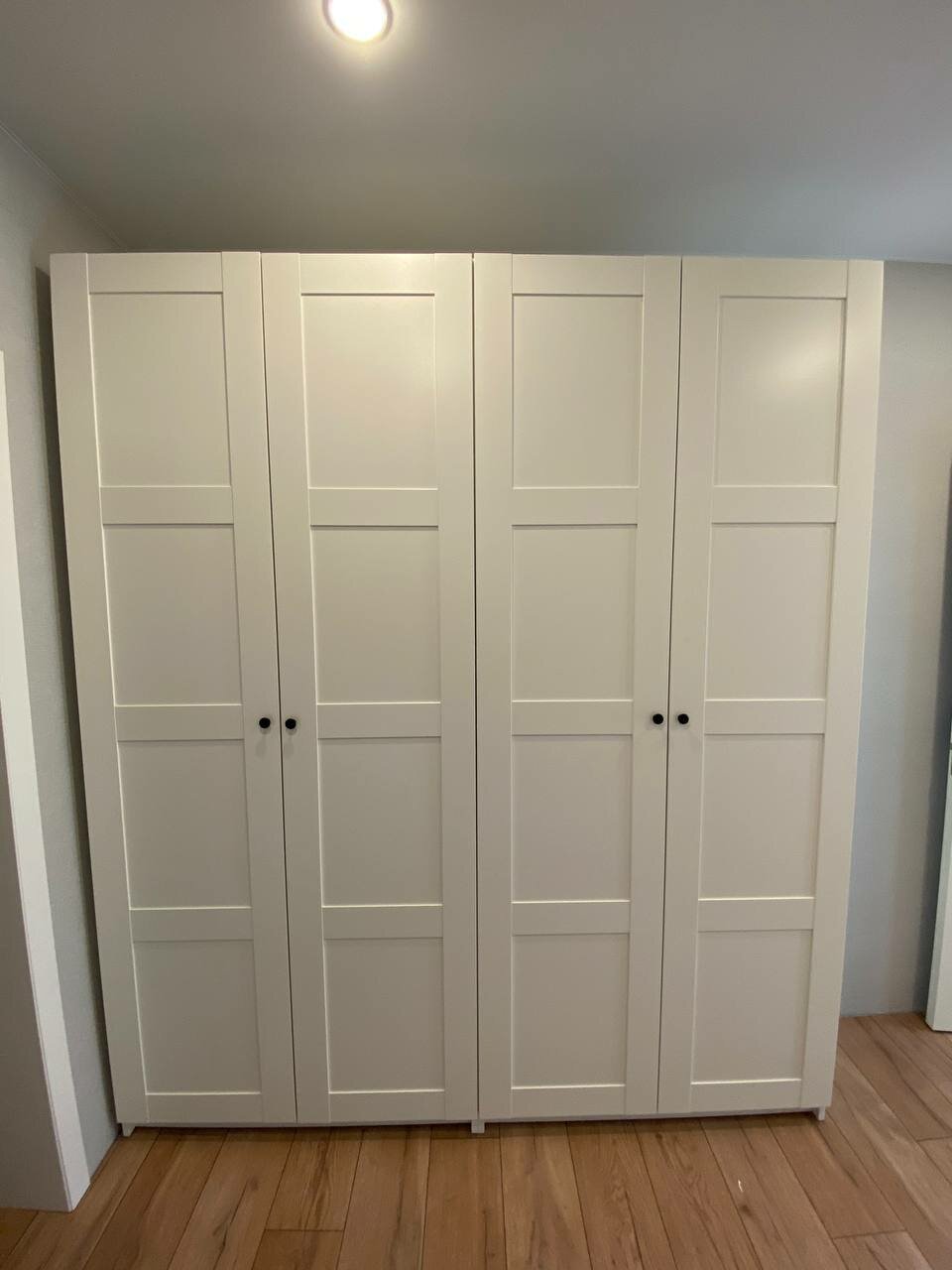 Шкаф икеа "Макс", белый, 200x38x233 см, с полками, штангой, белый