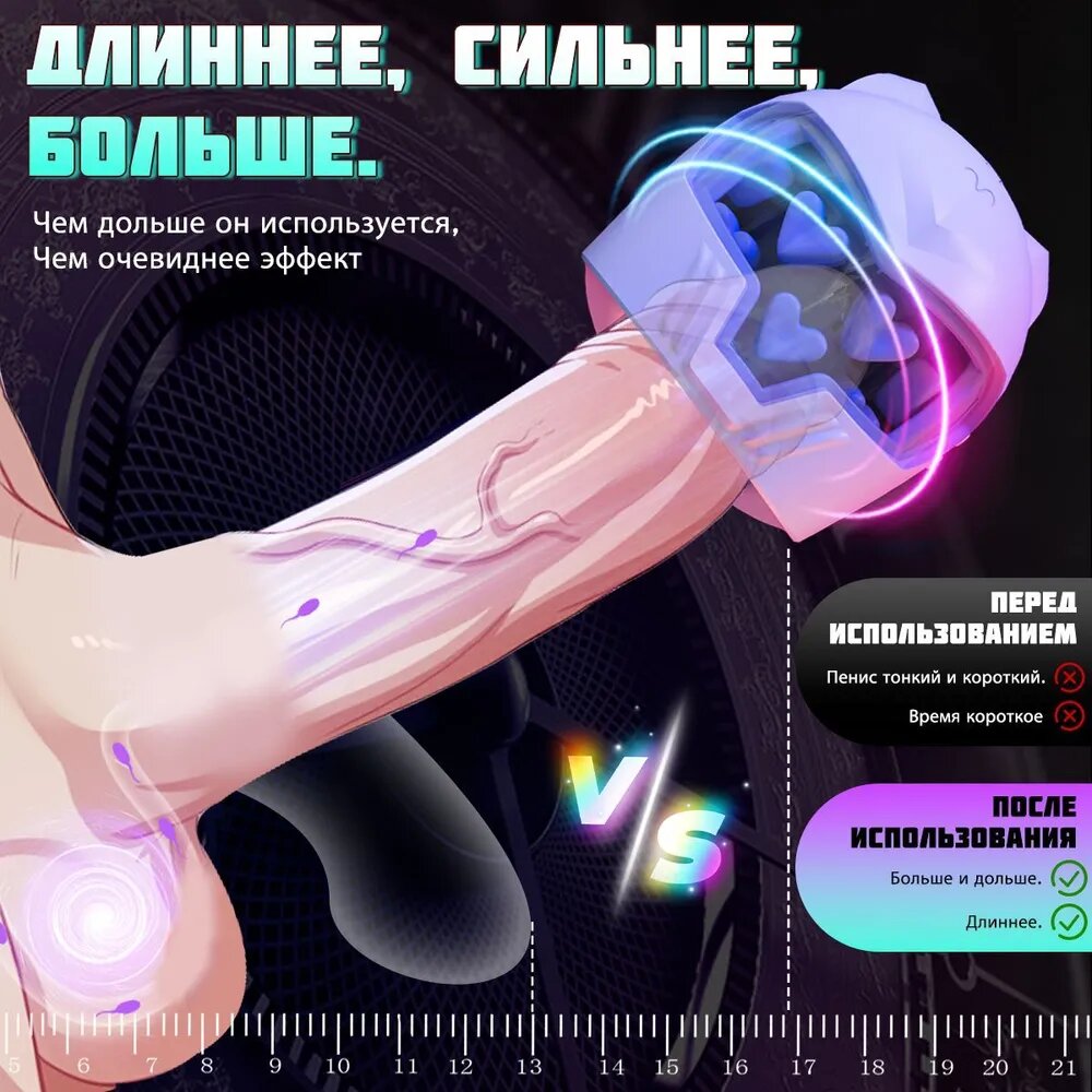 Мужское мастурбационное устройство используется для массажа с целью снижения чувствительности головки, Форма шлема,10 частотная вибрация