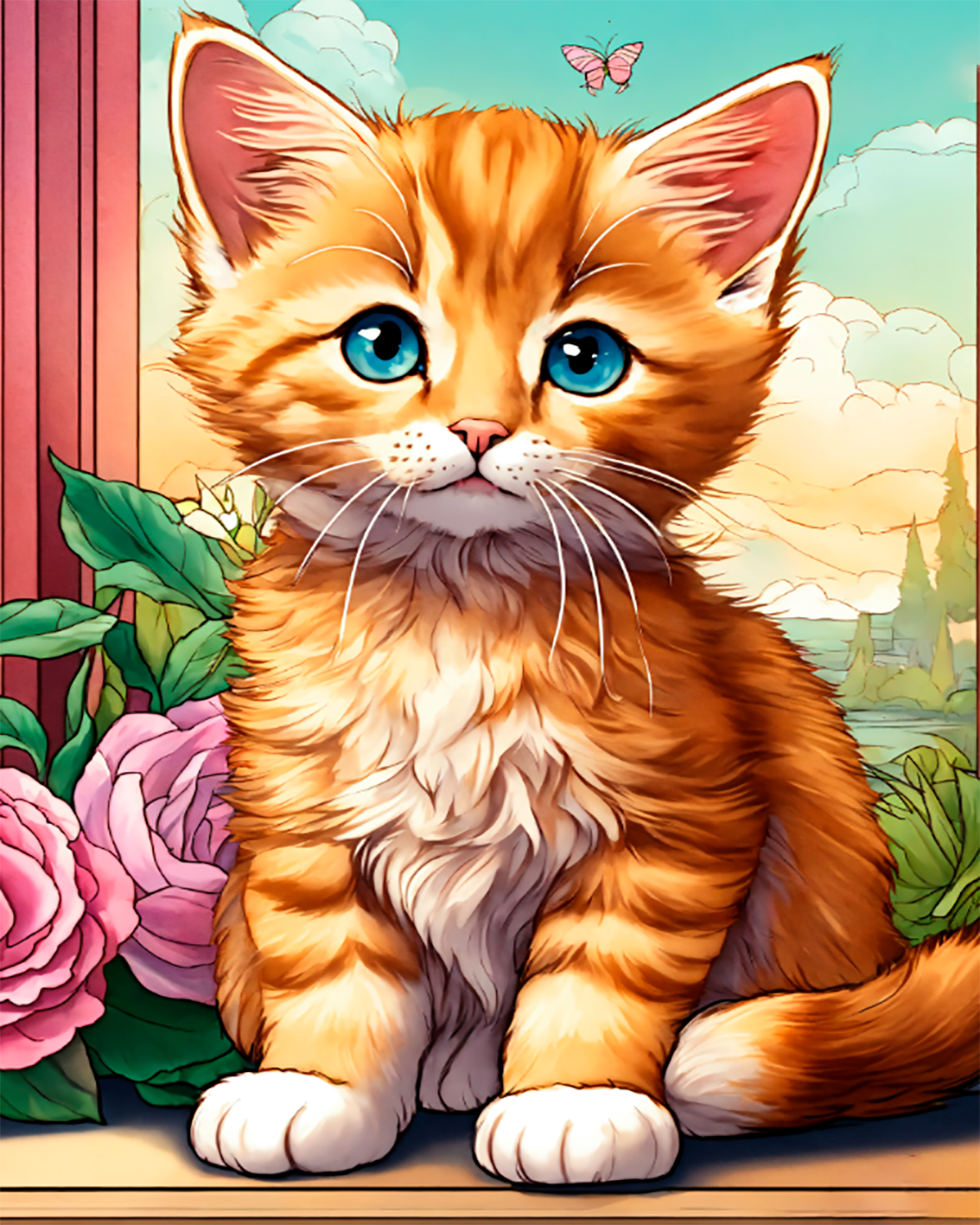 Картина по номерам "Милый котенок", хлопковый холст на подрамнике 40х50 см, акрил, 000 Art Hobby Home