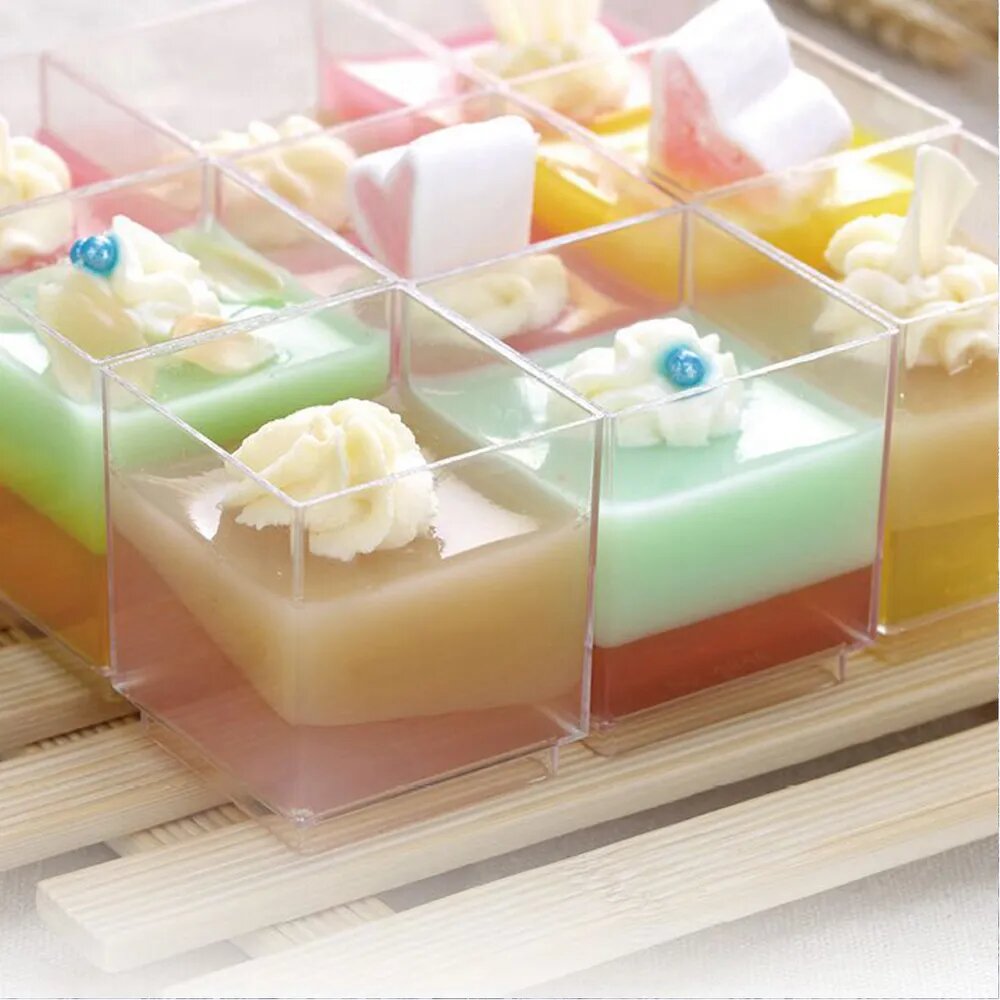 Пластиковые Стаканчики Для Десертов 10 Прозрачных Размер 1 Удобны Для Мусса