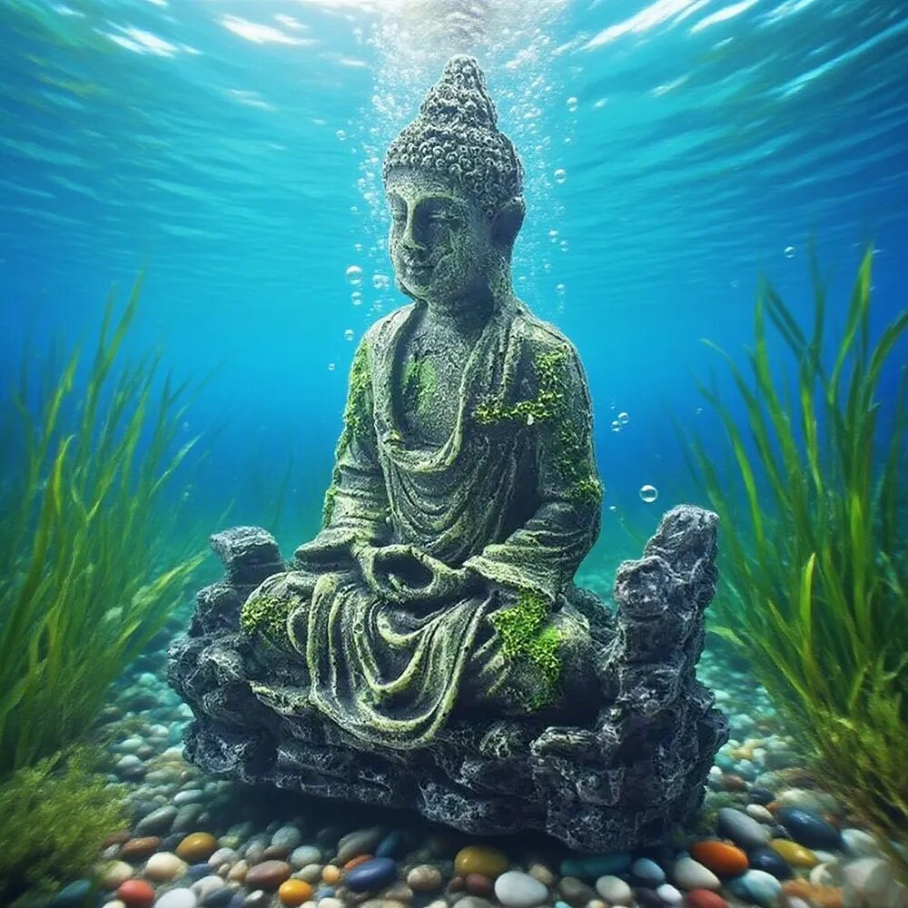 Фигурка Будды в медитации для декора аквариума