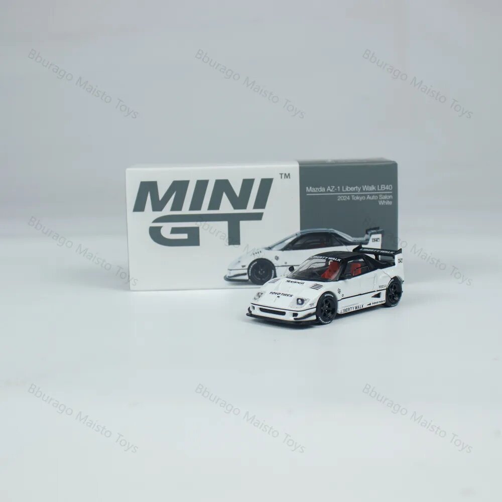 MINIGT 1:64 Mazda AZ-1 Liberty Walk LB40 White 2024 Tokyo Auto Salon отлитая под давлением модель гоночного автомобиля Игрушки