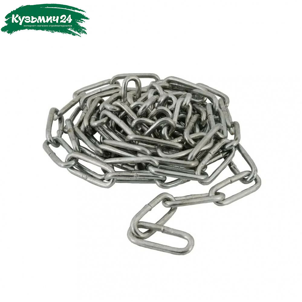 Цепь 2 мм DIN 763, УТ-00000996, длинное звено, разрывная нагрузка 125 кгс