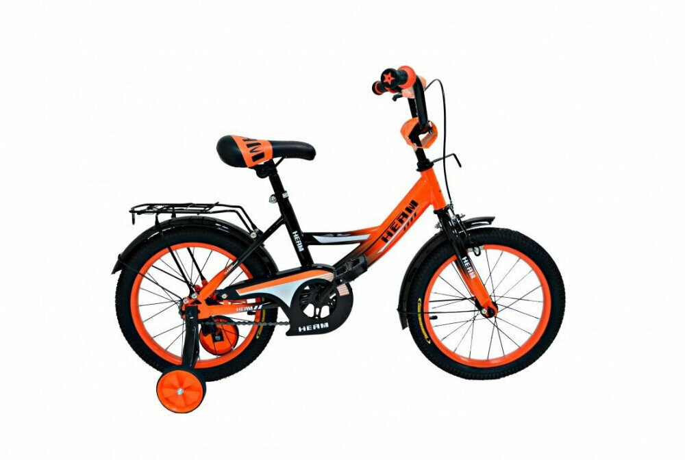 Детский велосипед Heam Classic Черно-оранжевый, 14 дюймов, 98–110 см, до 70кг, односкоростной