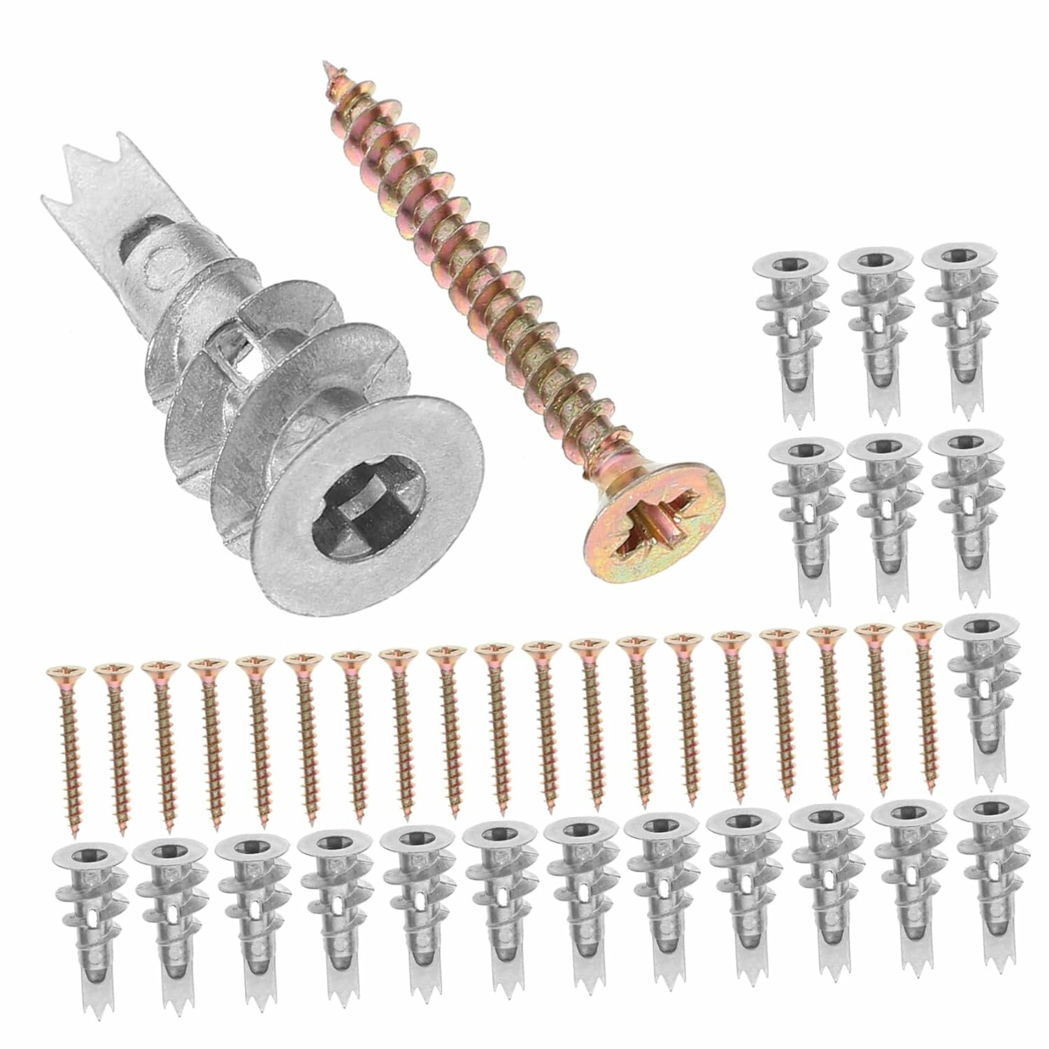 20 комплектов анкеров для гипсокартона, самосверлящий сверхмощный комплект анкеров для гипсокартона, спиральные расширит