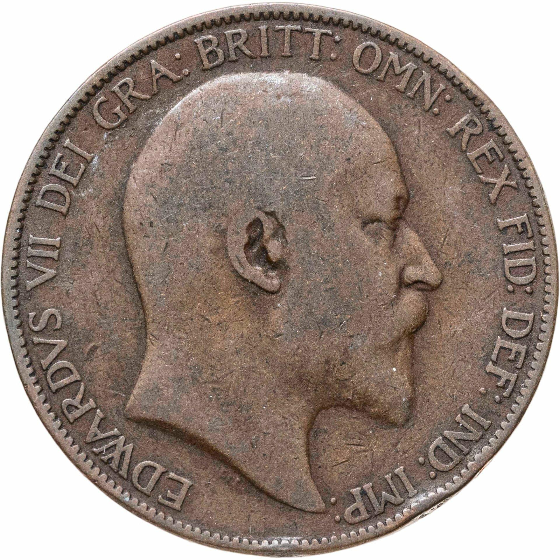 Великобритания 1 пенни penny 1906, Бронза, в сохранности VF
