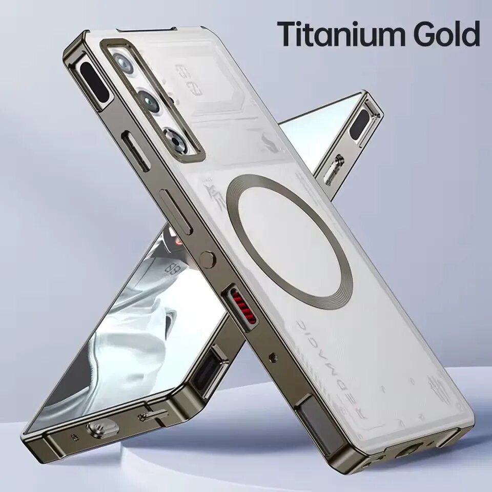 Чехол RedMagic 9 Pro Titanium Gold, магнитный, прозрачный