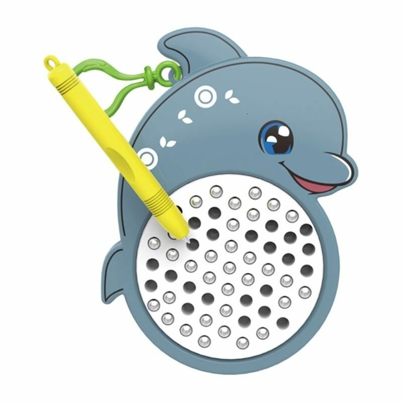 Магнитная доска для рисования шариками с животными и фруктами, - дельфин