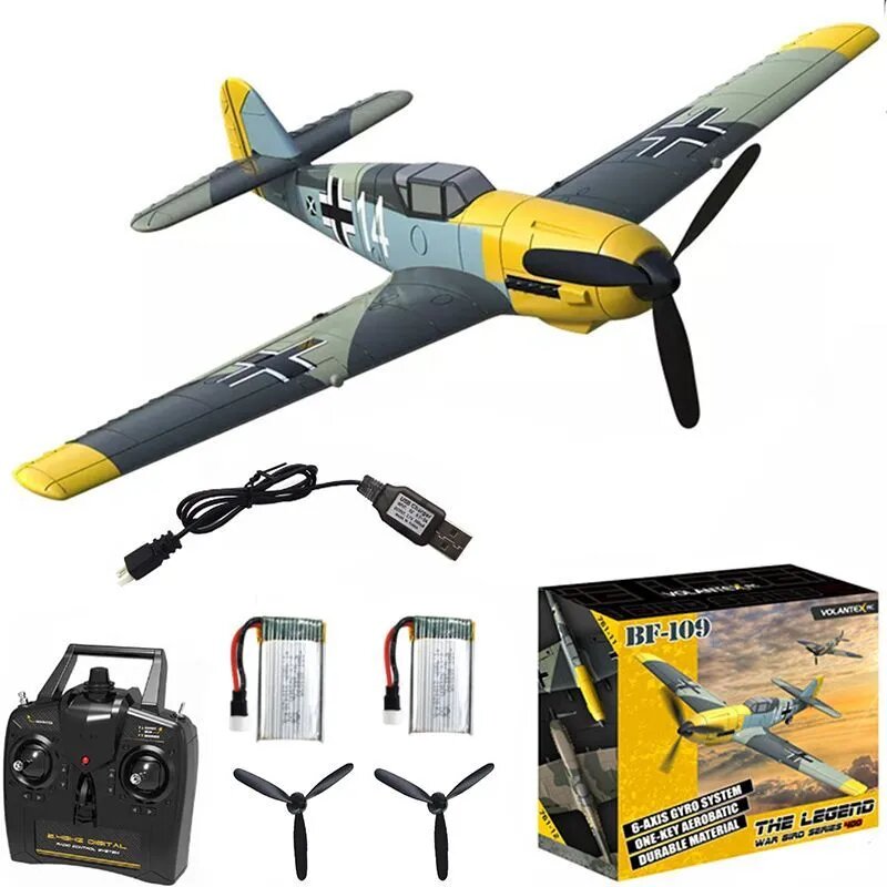 Volantexrc BF109 Pilot Plane 2.4 GHz 4CH 400 мм размах крыльев, аэробатический летающий игрушечный самолет, подходит для новичков в качестве подарка.