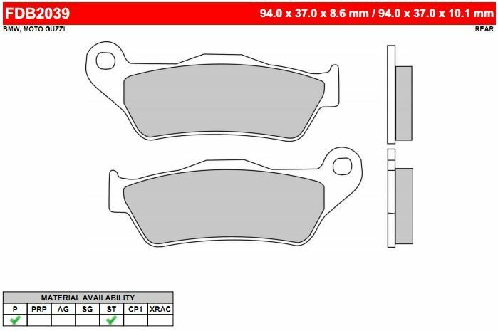 Тормозные колодки для мотоцикла FERODO FDB2039ST / MCB707SH