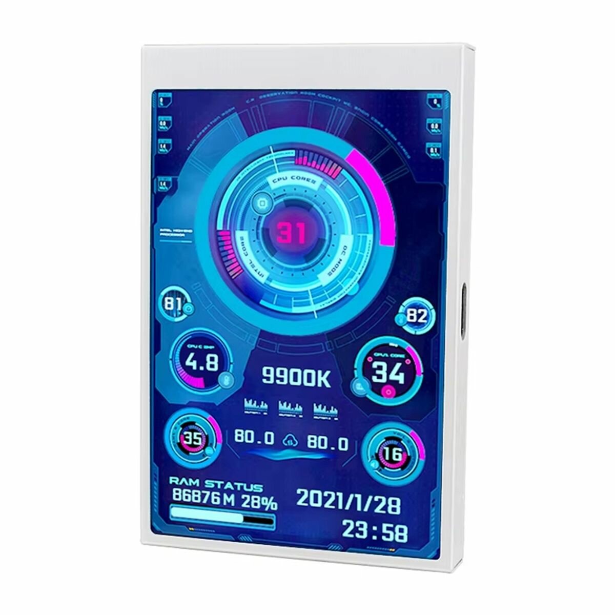 3,5-Дюймовый IPS Type C Дополнительный Экран Для К