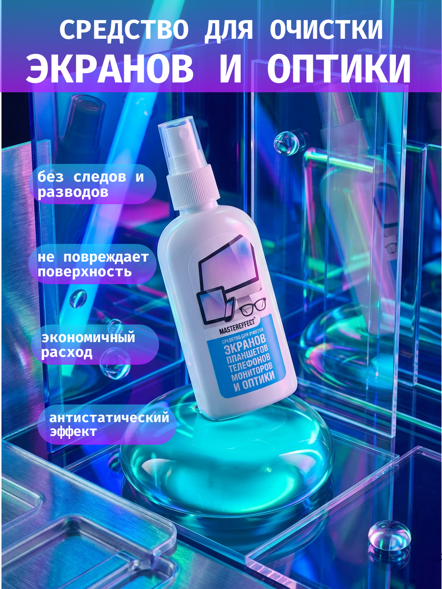 Средство для чистки экранов, мониторов и оптики